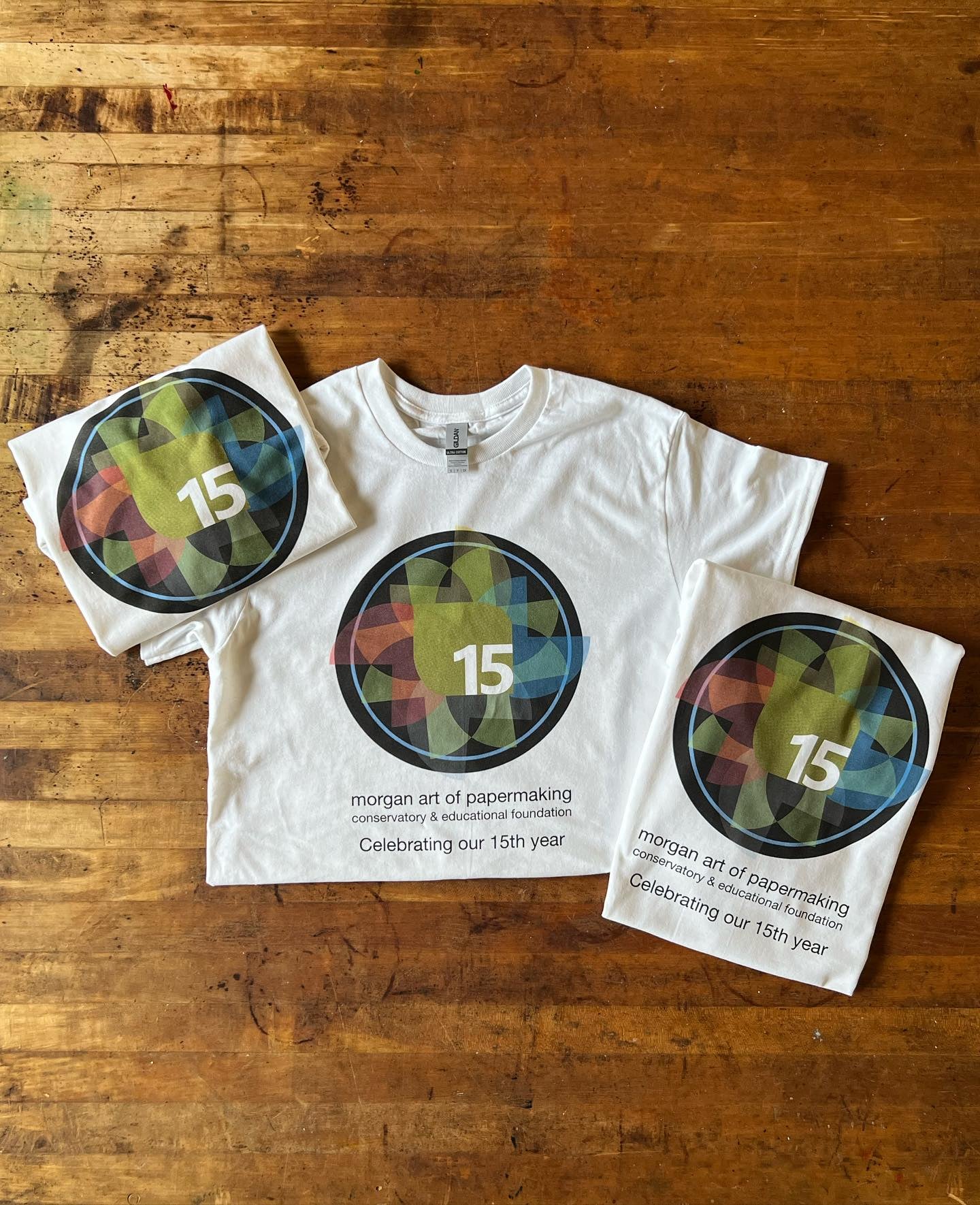 15 Year Anniversary Shirts | The Morgan Conservatory of Papermaking